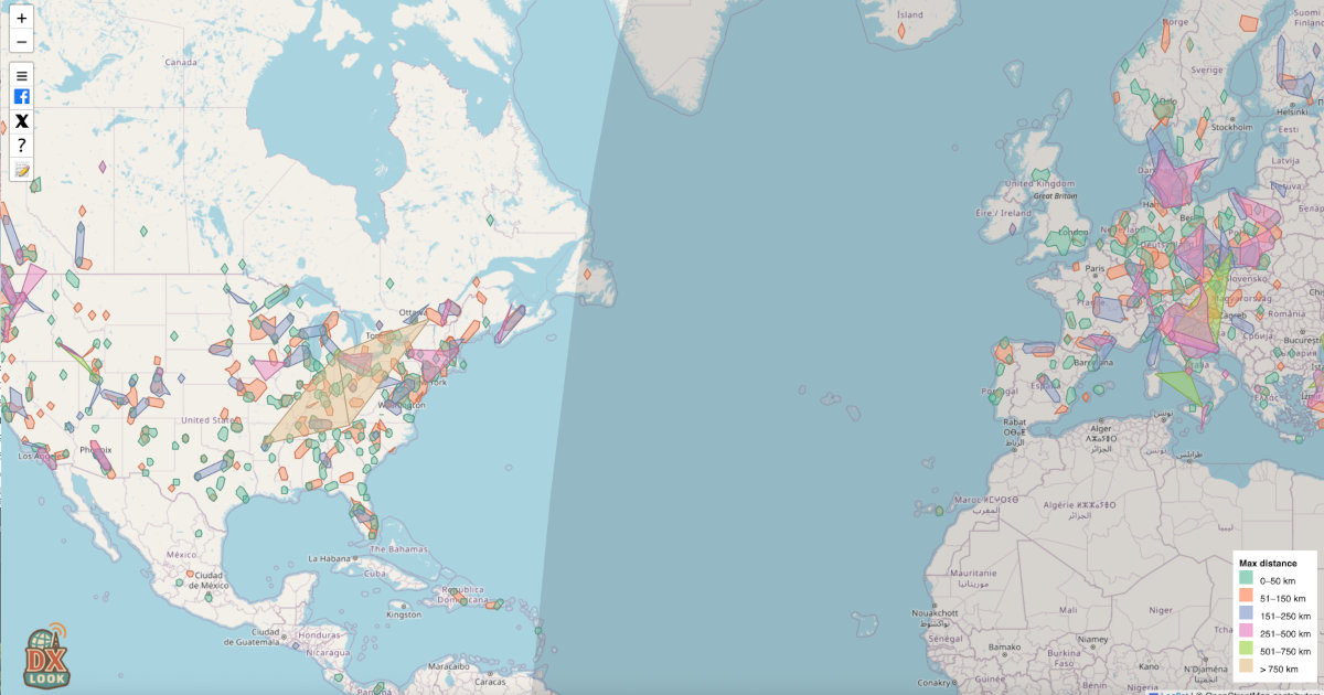 VHF APRS Propagation Map